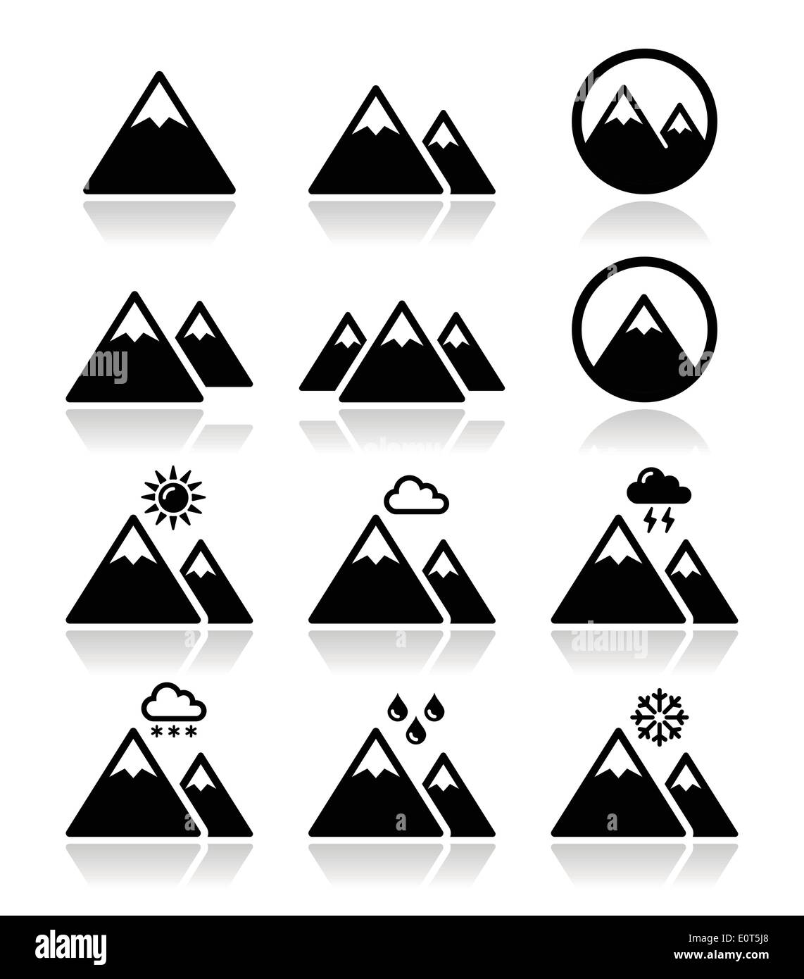 Mountain vector icons set Stock Vector Image & Art - Alamy