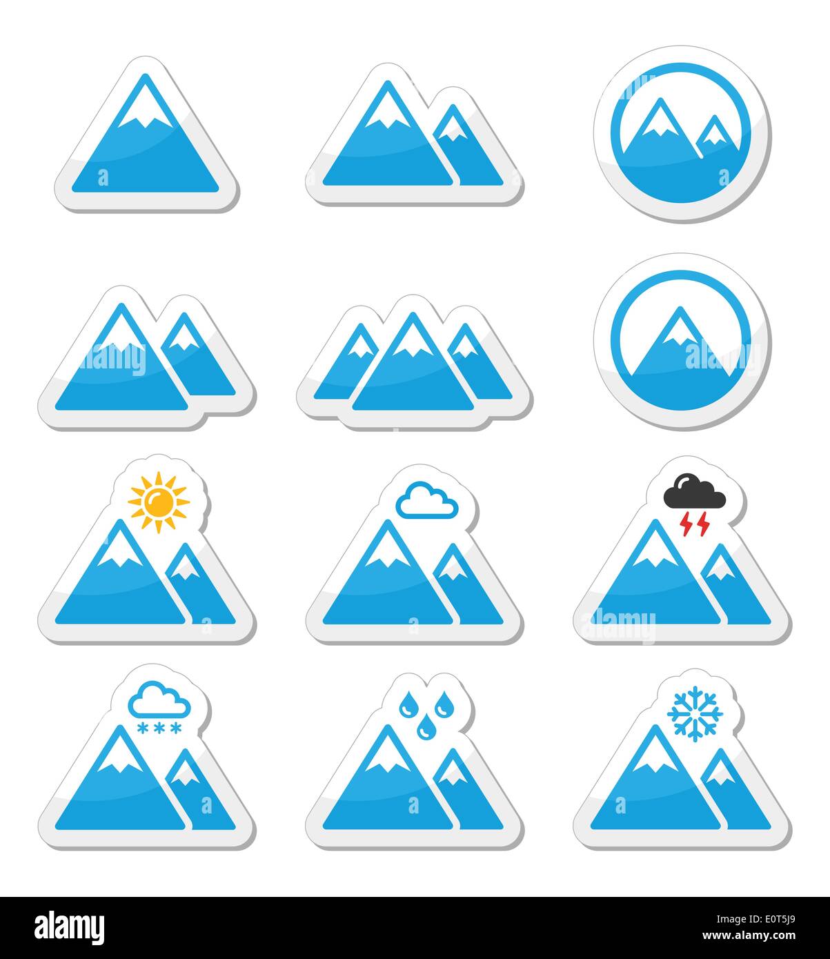 Mountain set Stock Vector Images - Alamy