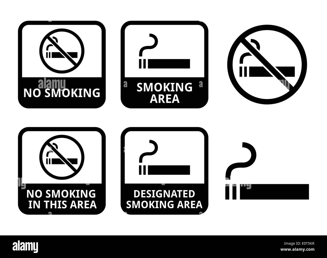No smoking, smoking area vector icons set Stock Vector Image & Art - Alamy