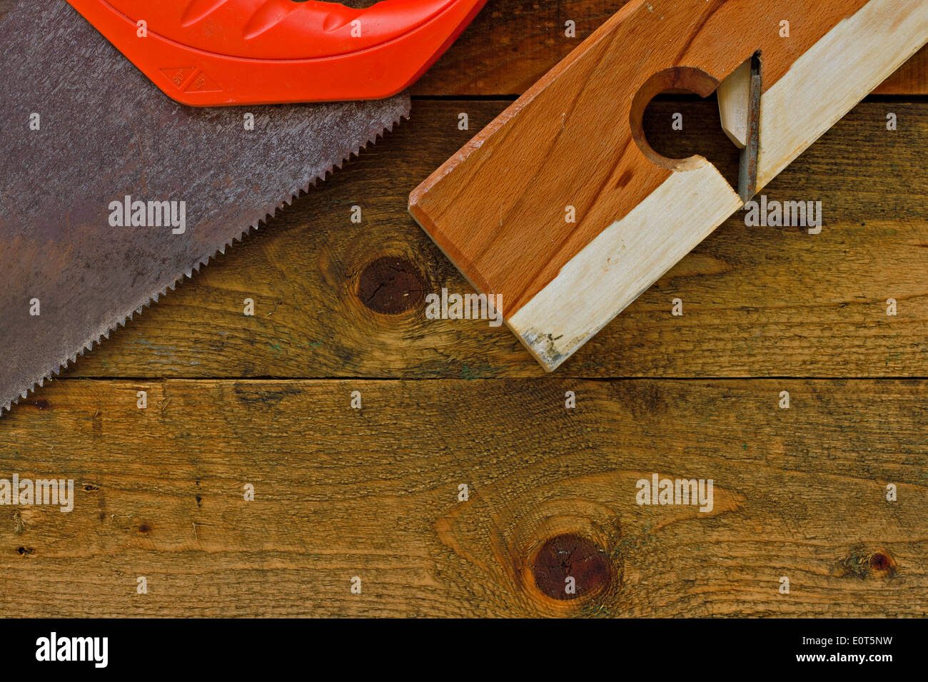 DIY tools laid out on rustic table Stock Photo - Alamy