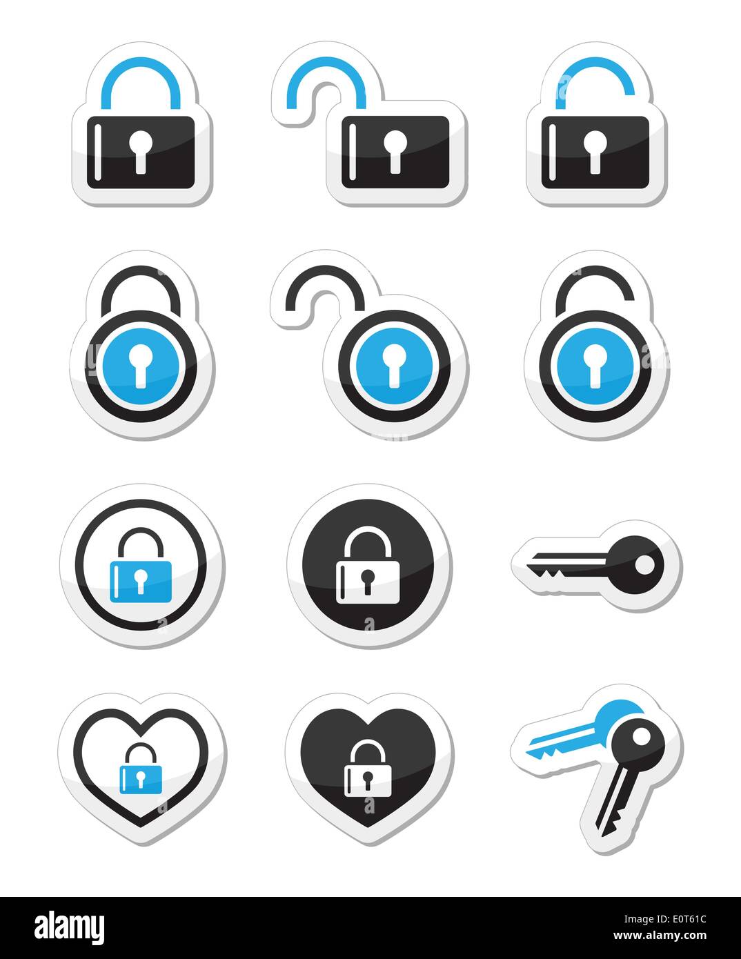 Padlock, key, account vector icons set Stock Vector Image & Art - Alamy