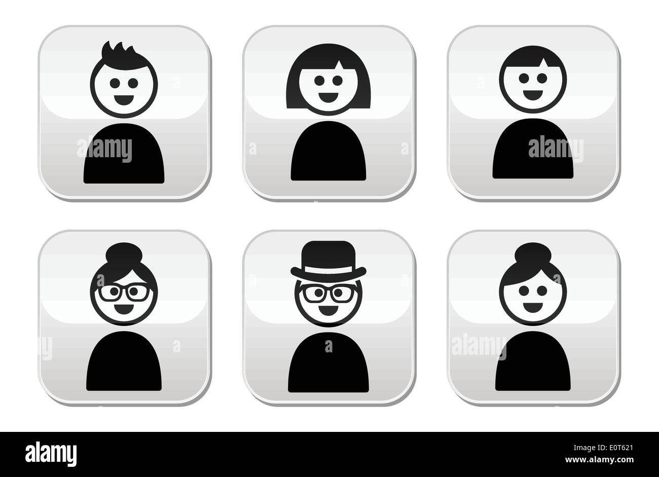 User, young and old people buttons set Stock Vector Image & Art - Alamy