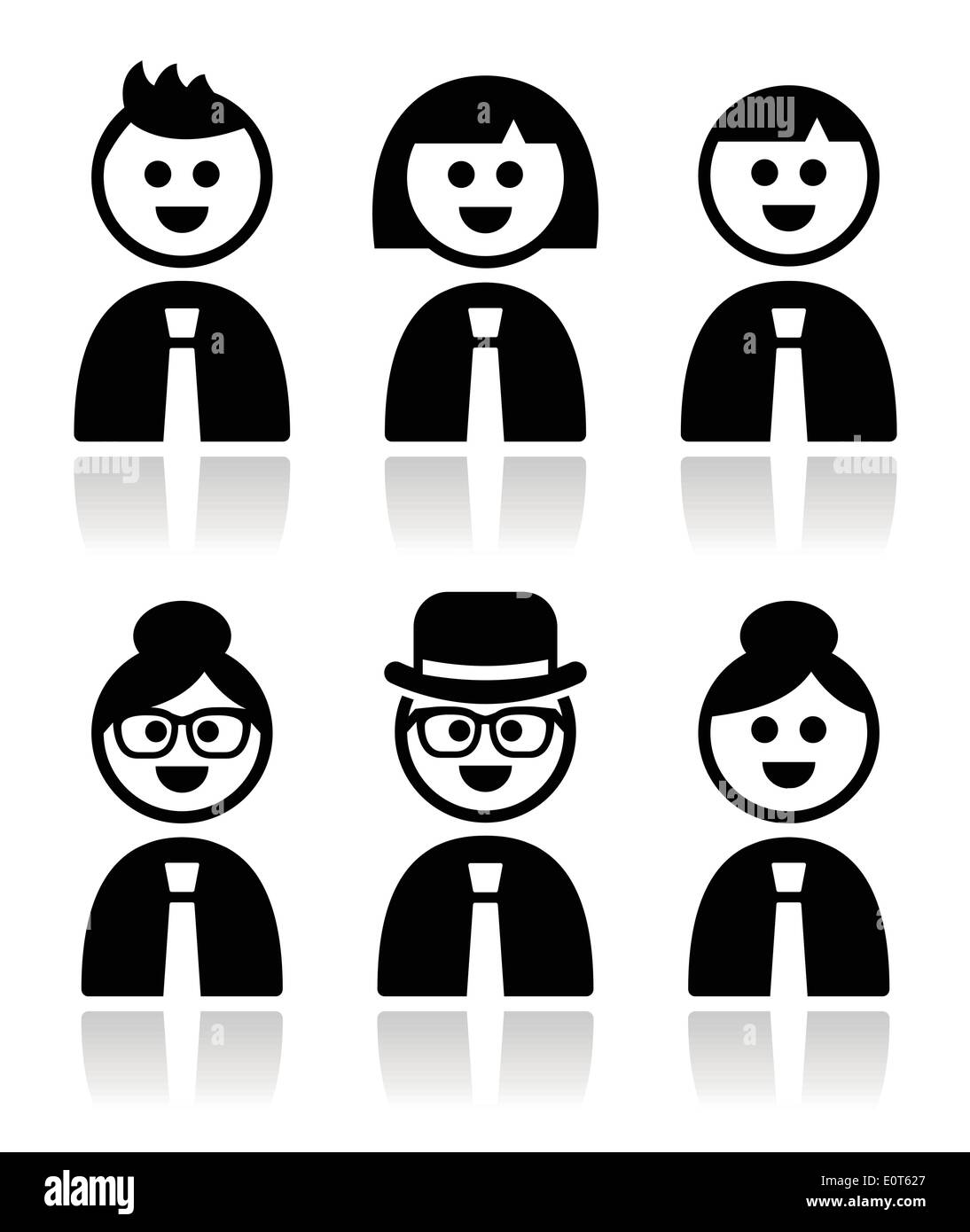 Set business icons in Black and White Stock Photos & Images - Alamy