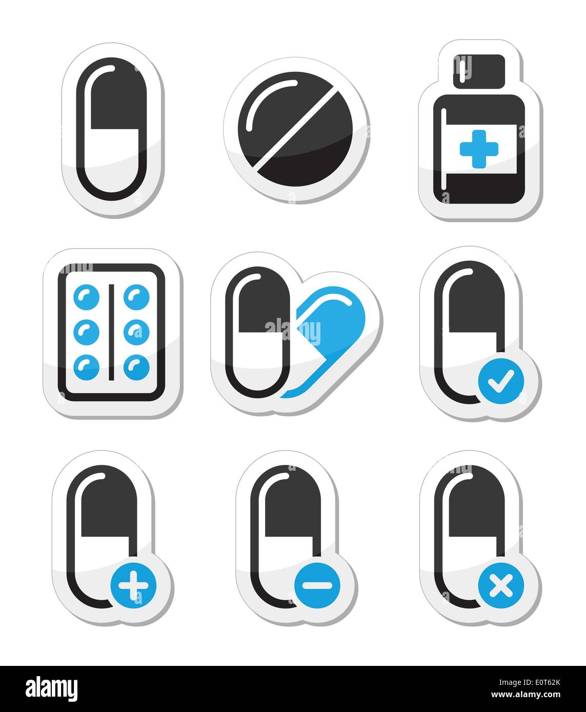Pills, medication vector icons set Stock Vector Image & Art - Alamy