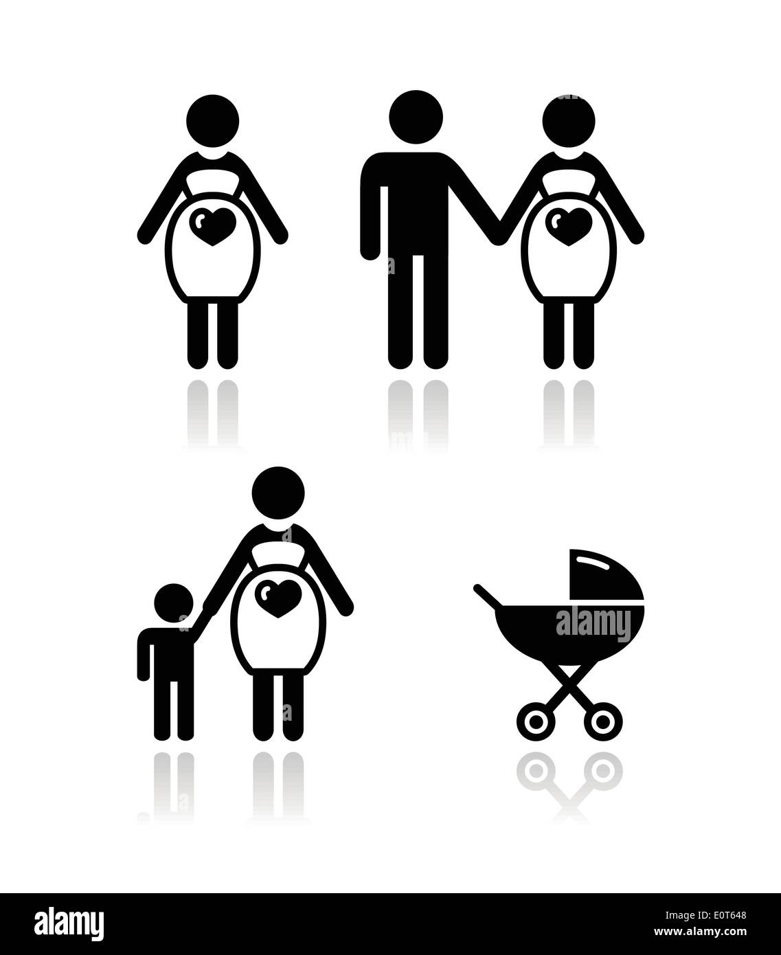 Pregnant woman vector icons set Stock Vector Image & Art - Alamy