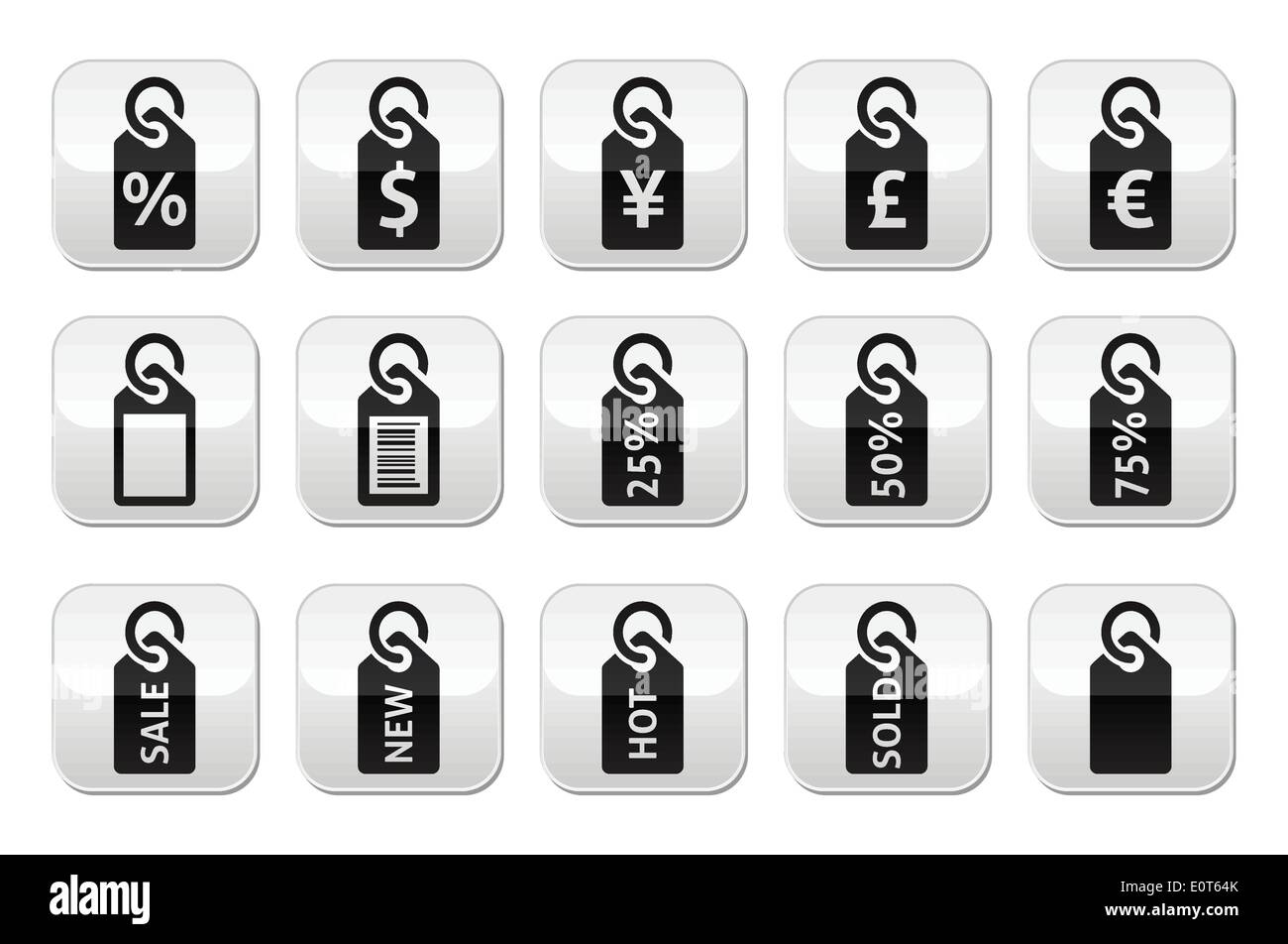 Shopping, price tag, sale vector buttons set Stock Vector Image & Art ...