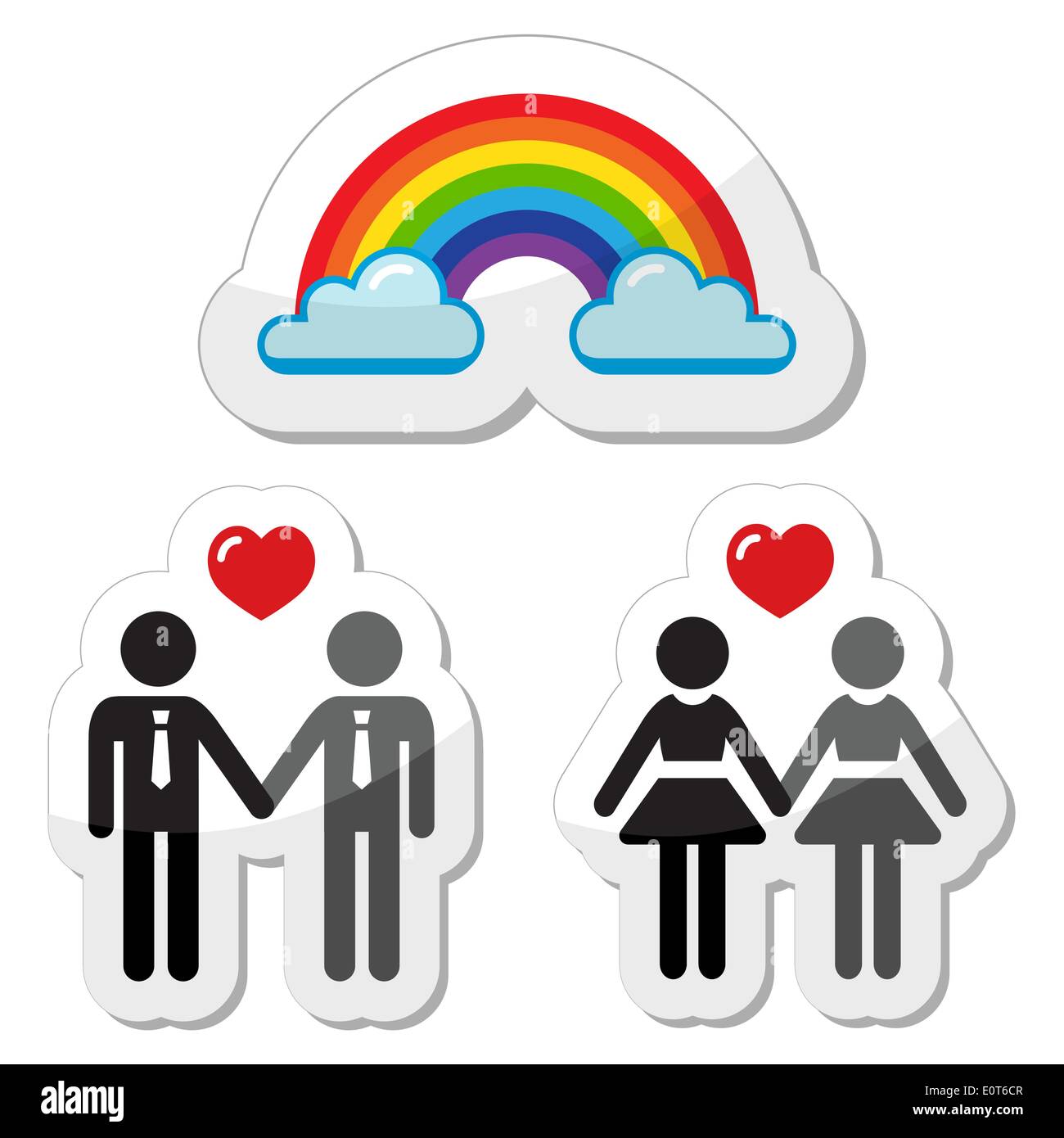 GBLT community rights labels set isolated on white Stock Vector Image ...