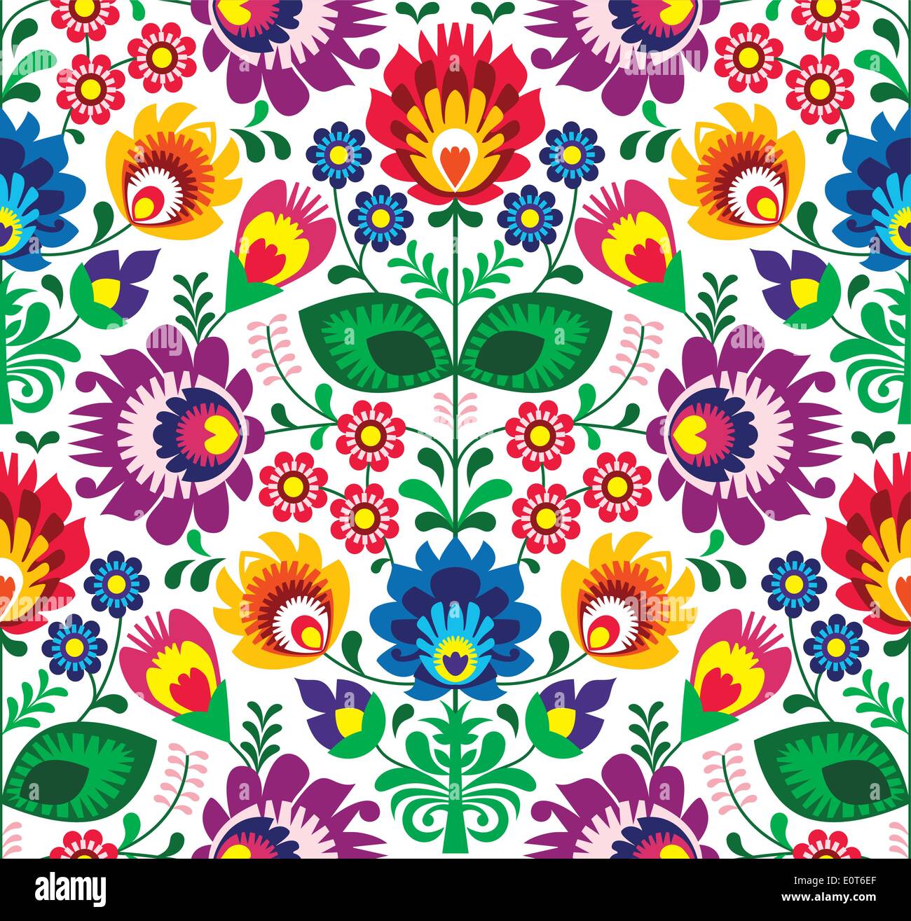 Seamless traditional floral polish pattern - ethnic background Stock ...