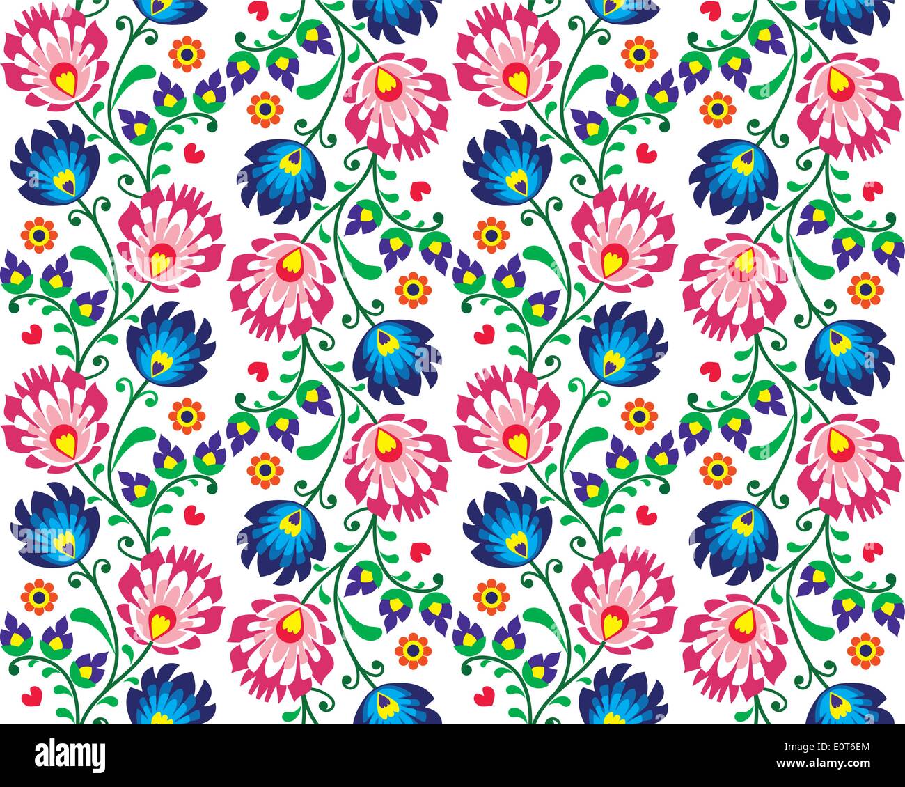 Seamless folk Polish pattern - wzor lowicki Stock Vector Image & Art ...