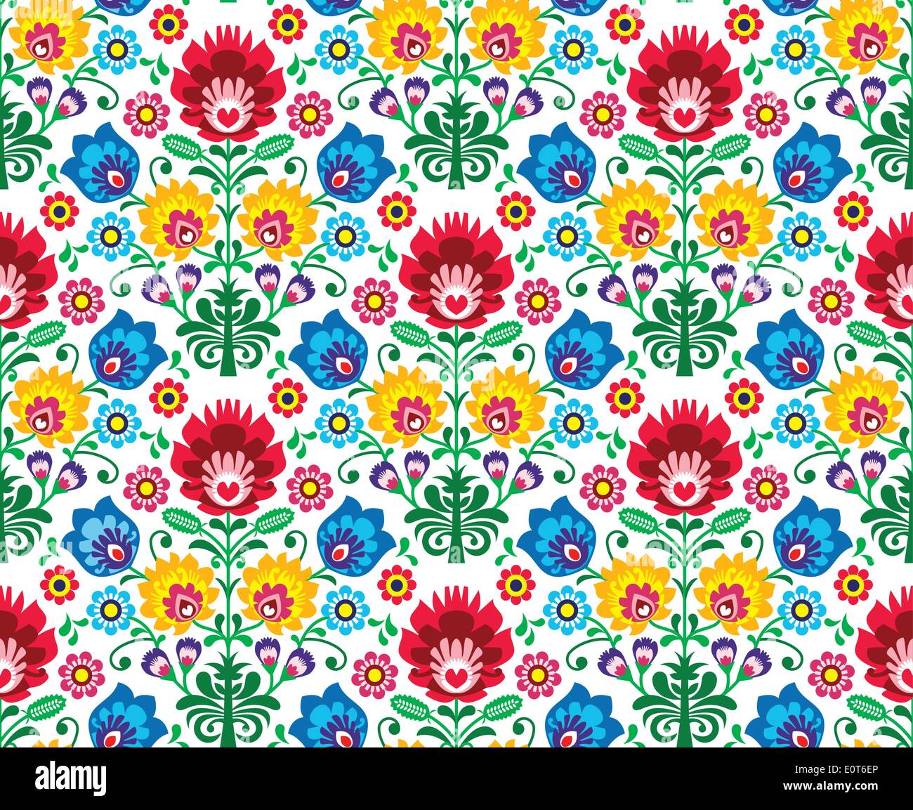 Seamless floral polish pattern - ethnic background Stock Vector Image ...