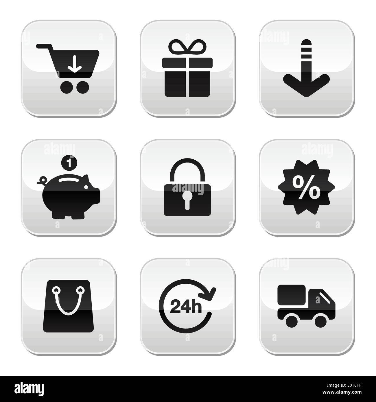 Black clean buttons set for shopping online Stock Vector Image & Art ...