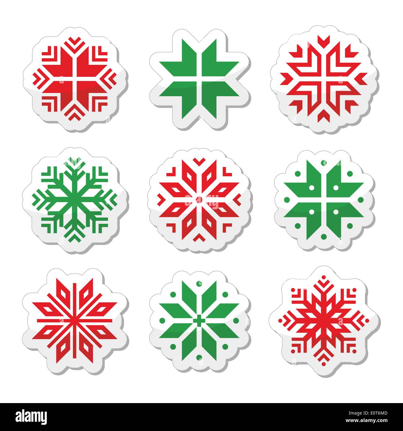 Red And Green Snowflakes
