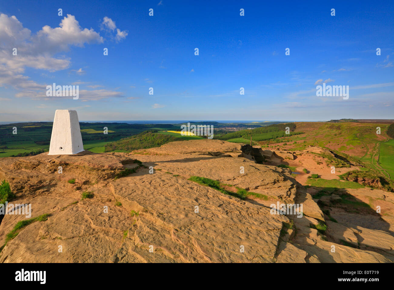 Trig Pillar on Roseberry Topping, Cleveland Way, North Yorkshire, North ...