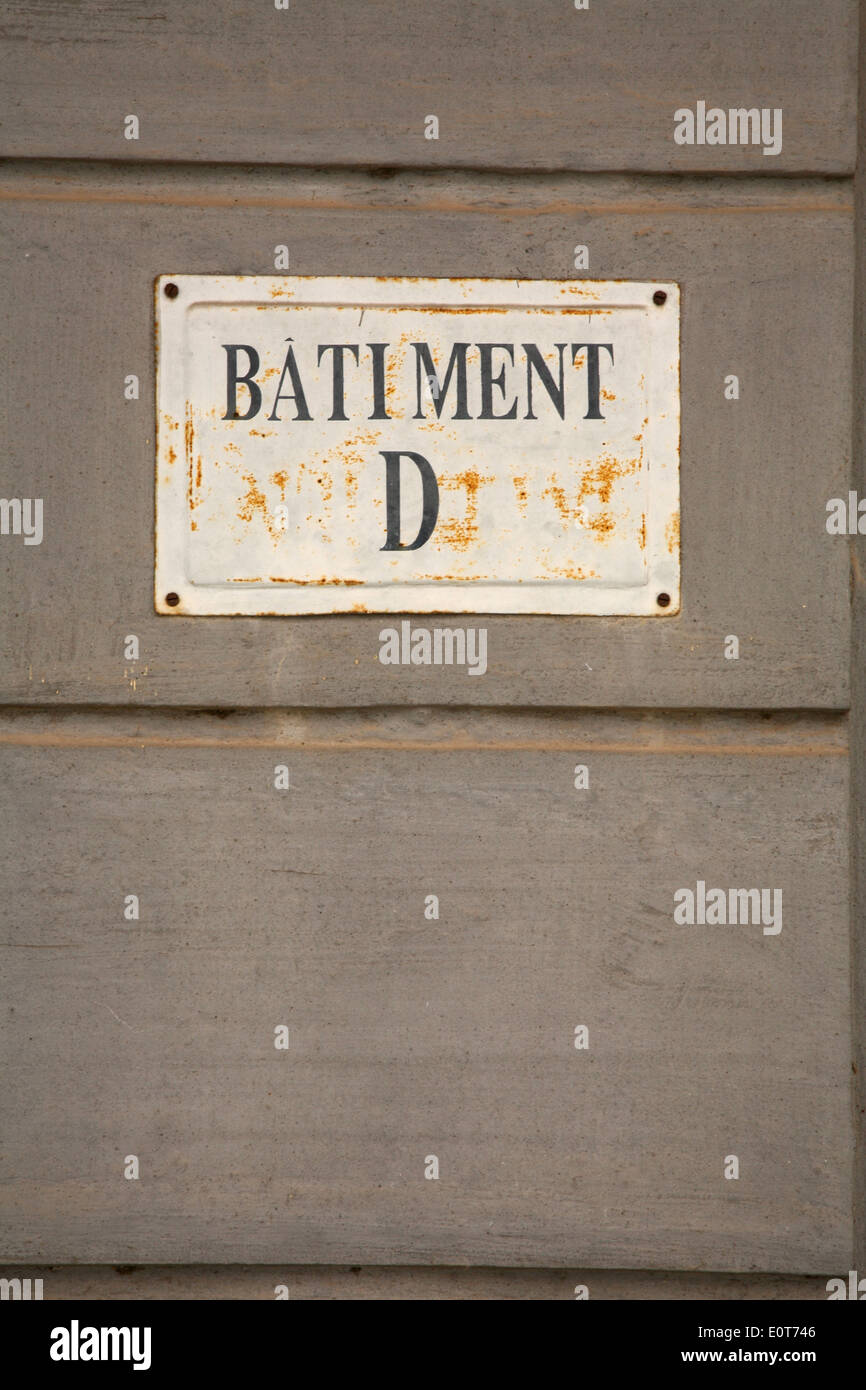 Original internal French colonial sign in Hoa Lo Prison Museum in Hanoi ...