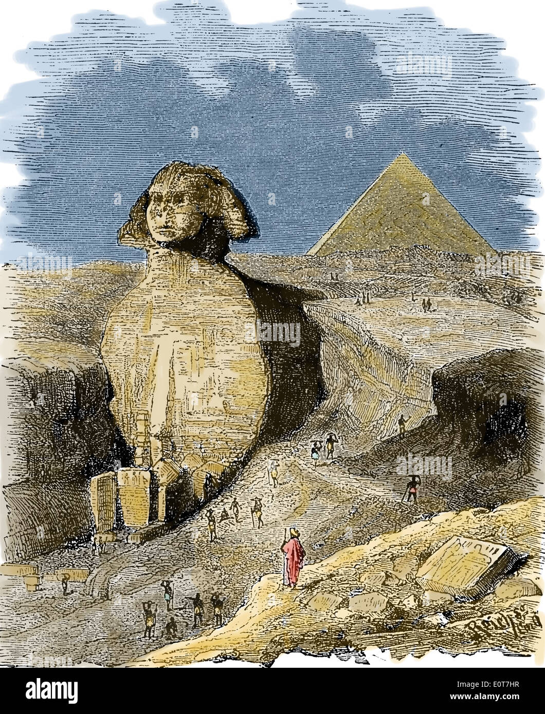 Egypt. Giza. Sphinx. Cyclopedia of Universal History. 1885. Later ...