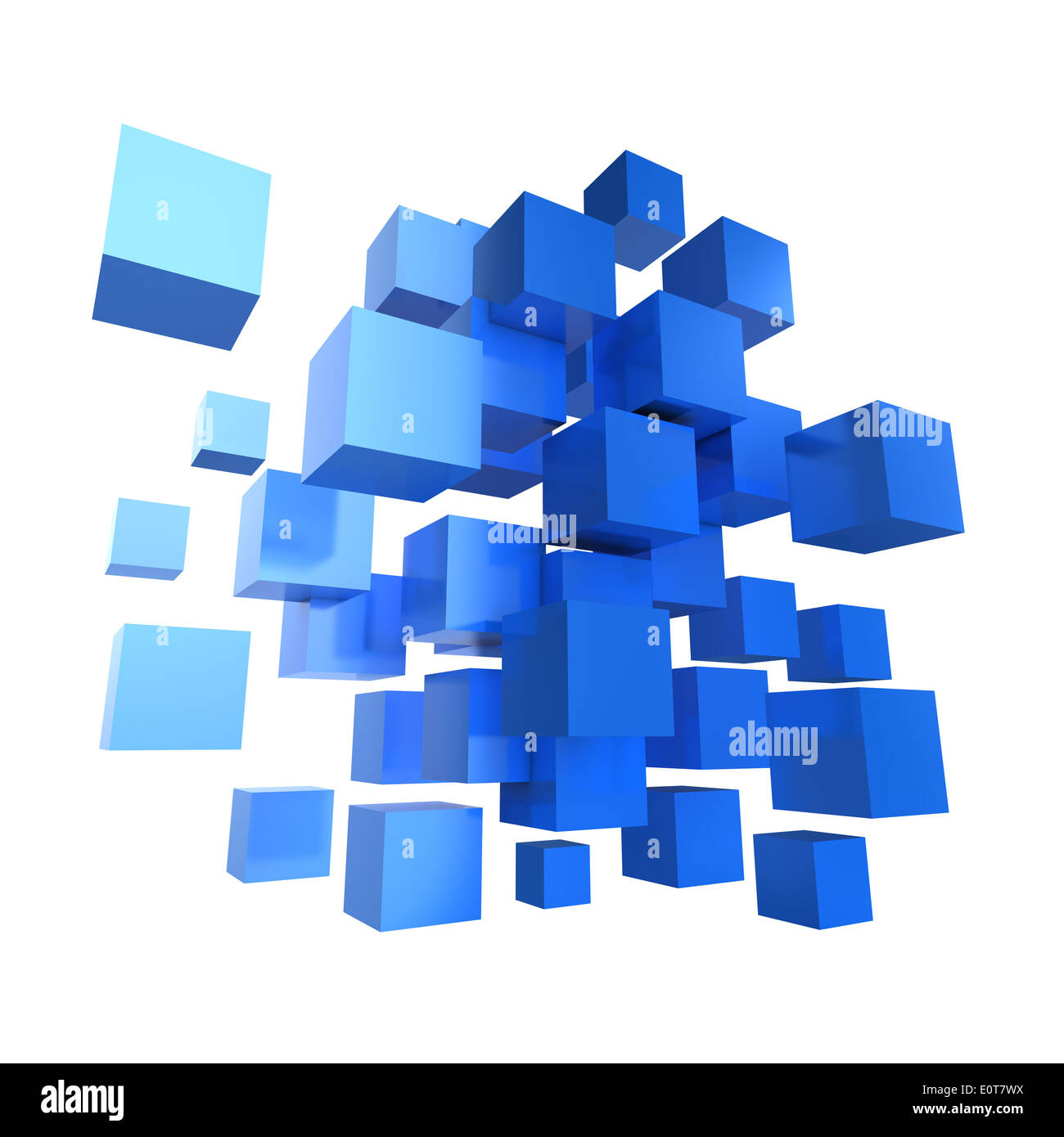 Shades of blue cubic 3d pattern Stock Photo - Alamy
