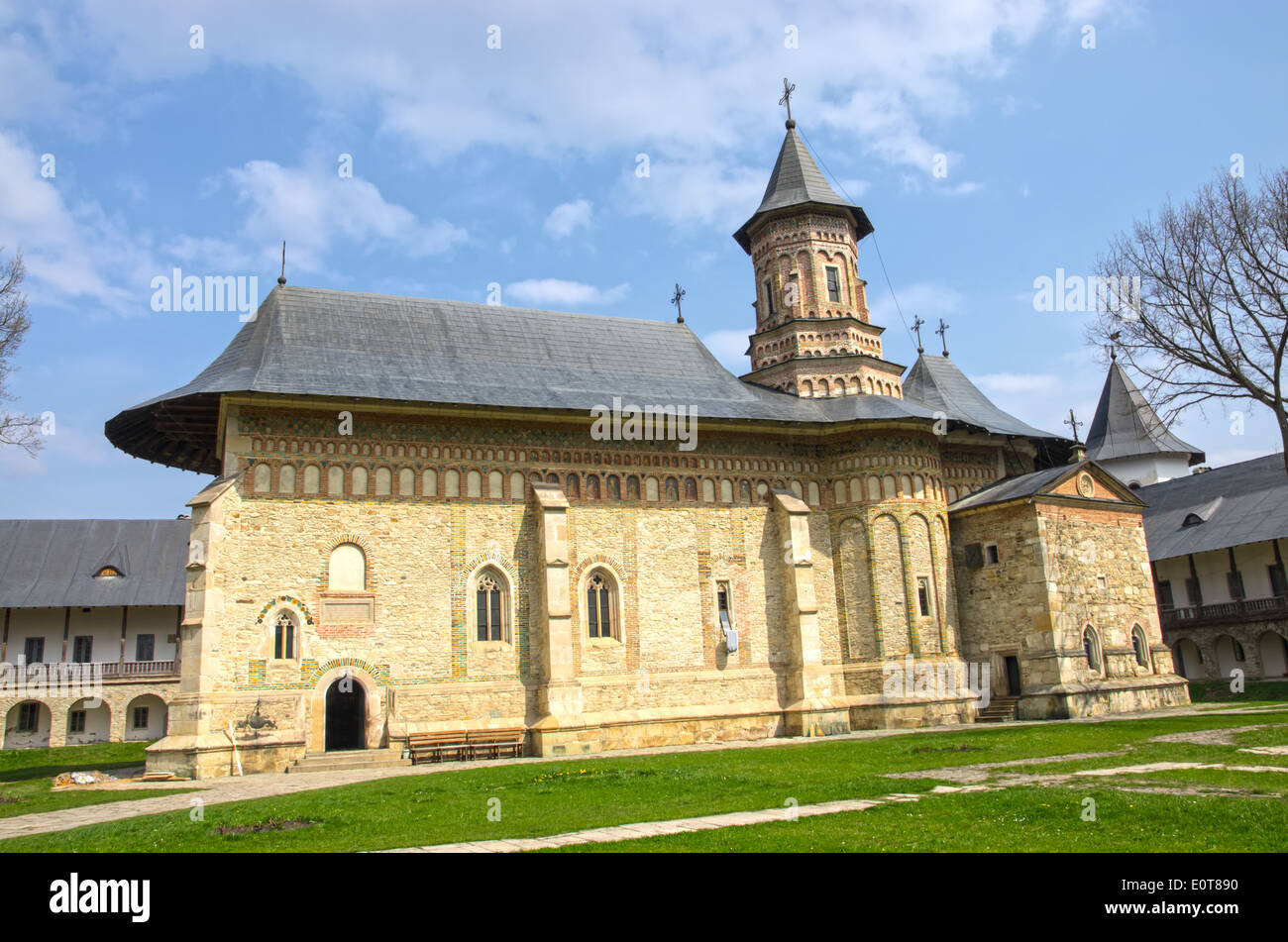 Medieval stone church of Neamt monastery in Moldavia Stock Photo - Alamy