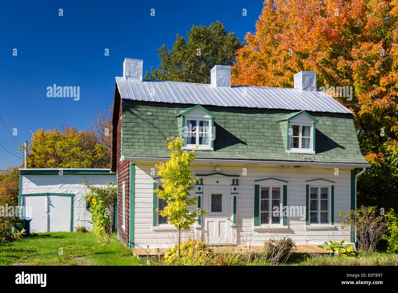 A typical Quebec home on the island of Ile d' Orleans, Quebec, Canada ...