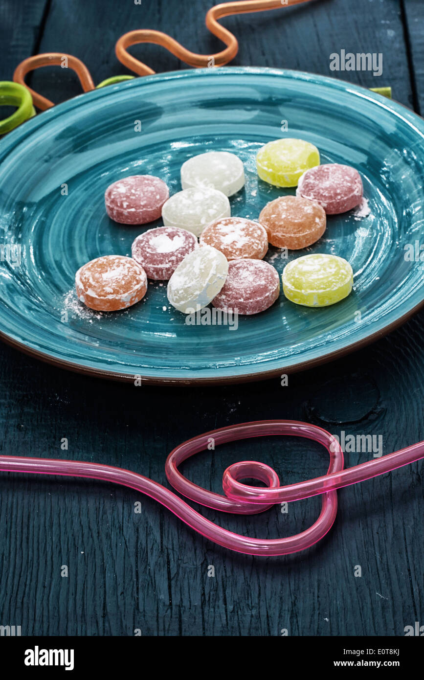 round fruit candy different colors Stock Photo - Alamy