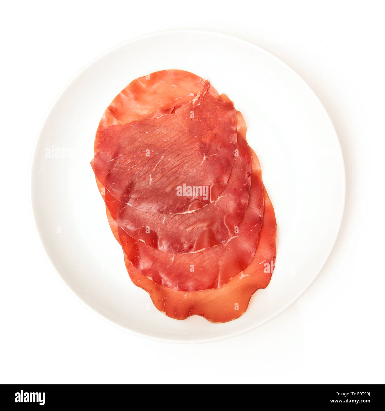 Plate of Bresaola Della Valtellina P.G.I- Italian air dried beef slices ...