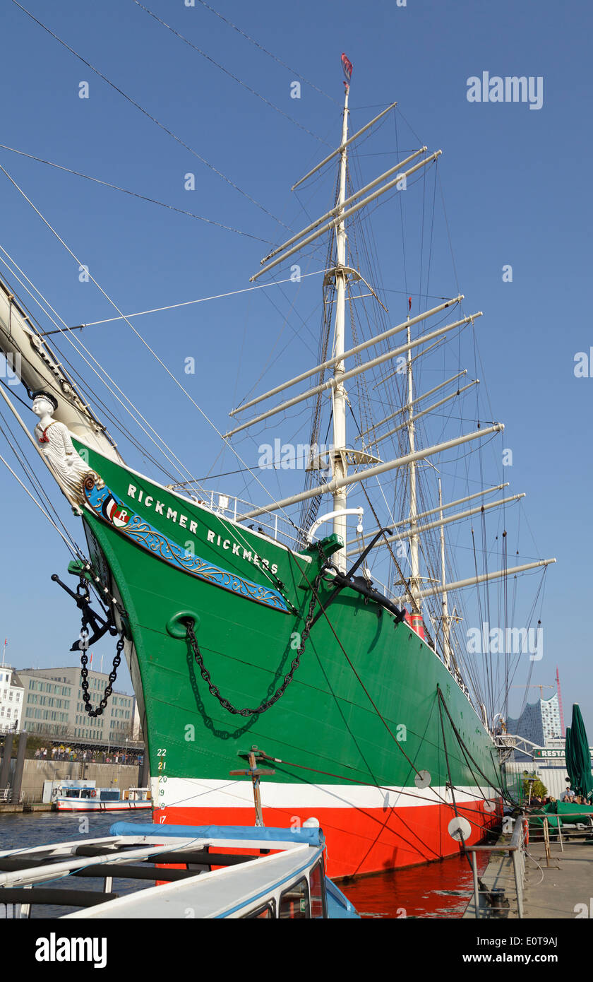 Museum Ship ´Rickmer Rickmers´, Landungsbruecken (jetties), harbour ...