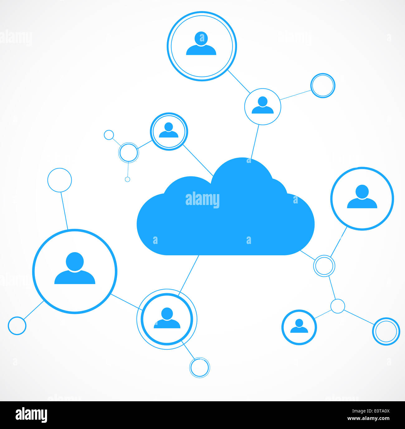 Network concept. Cloud technology. Social networking. Design template ...