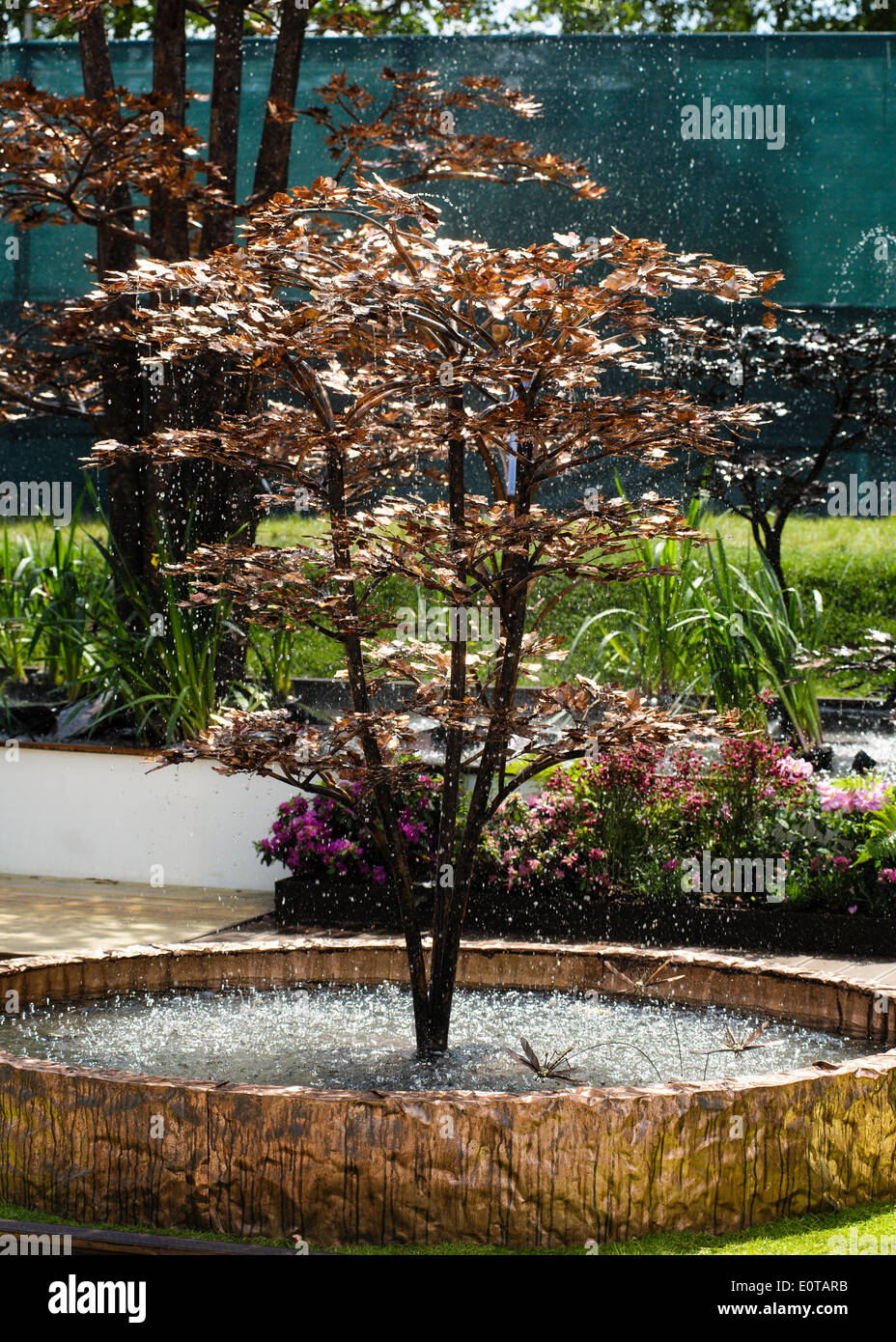 London, UK. 19th May, 2014. 2014 RHS Chelsea Flower Show. A copper ...