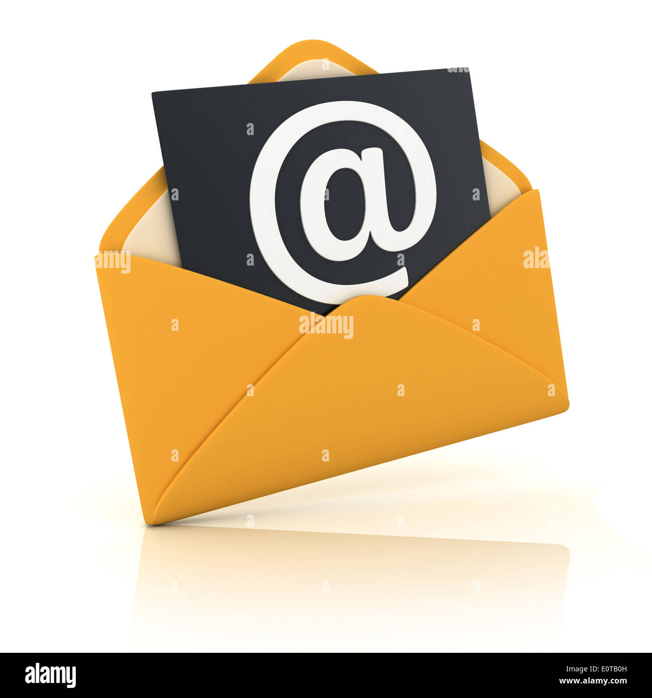 Yellow E-mail on white background (done in 3d Stock Photo - Alamy