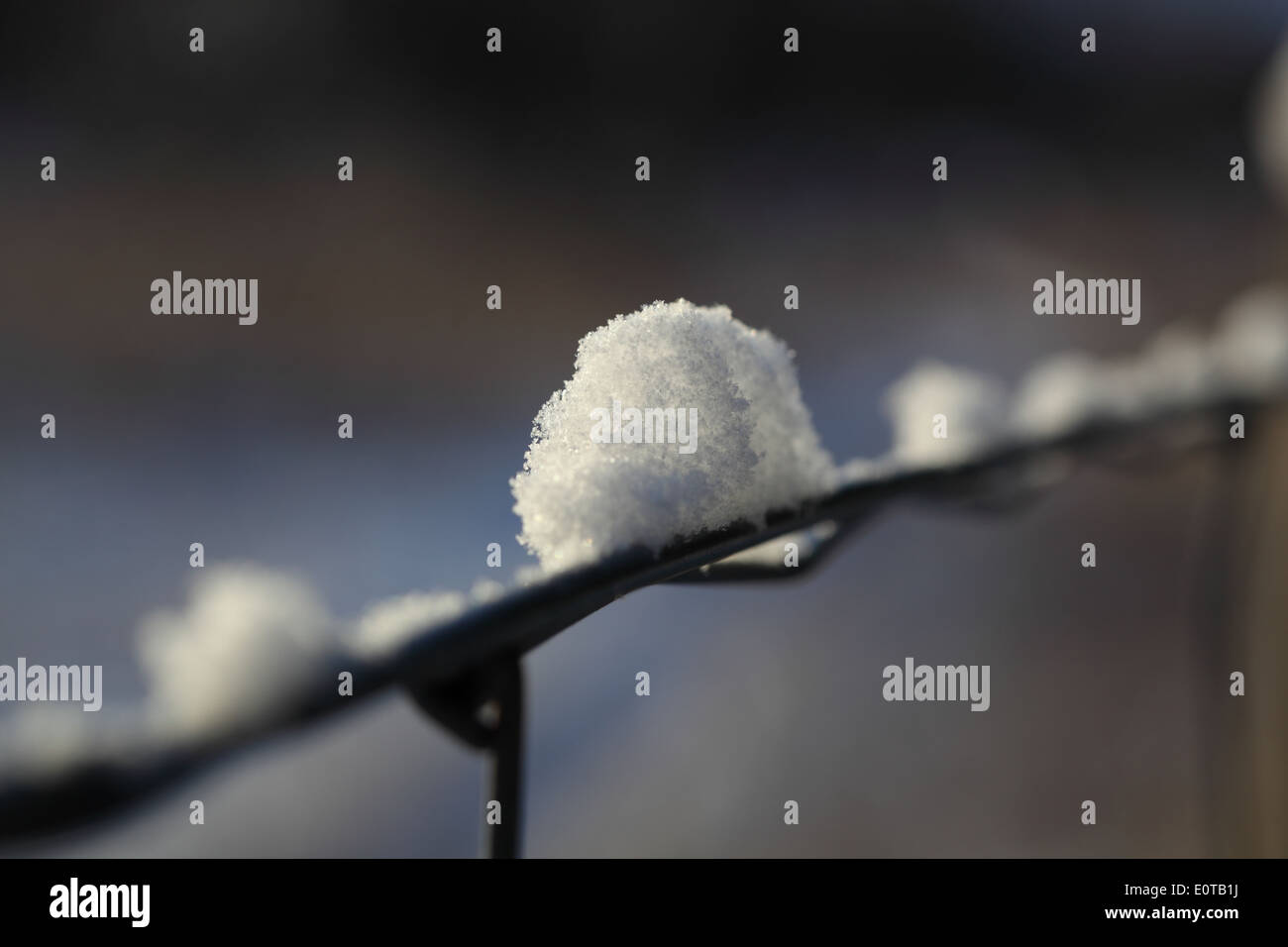 Heap of snow on the fence post at Bruce Pit Park Nepean Ontario Canada ...
