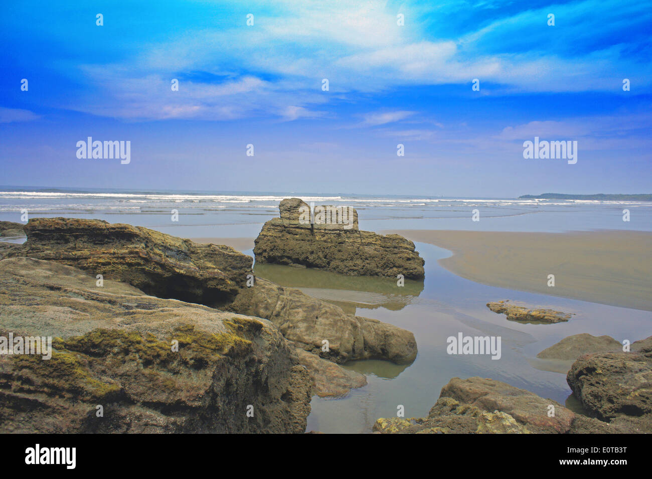 natural beach with stone Stock Photo - Alamy