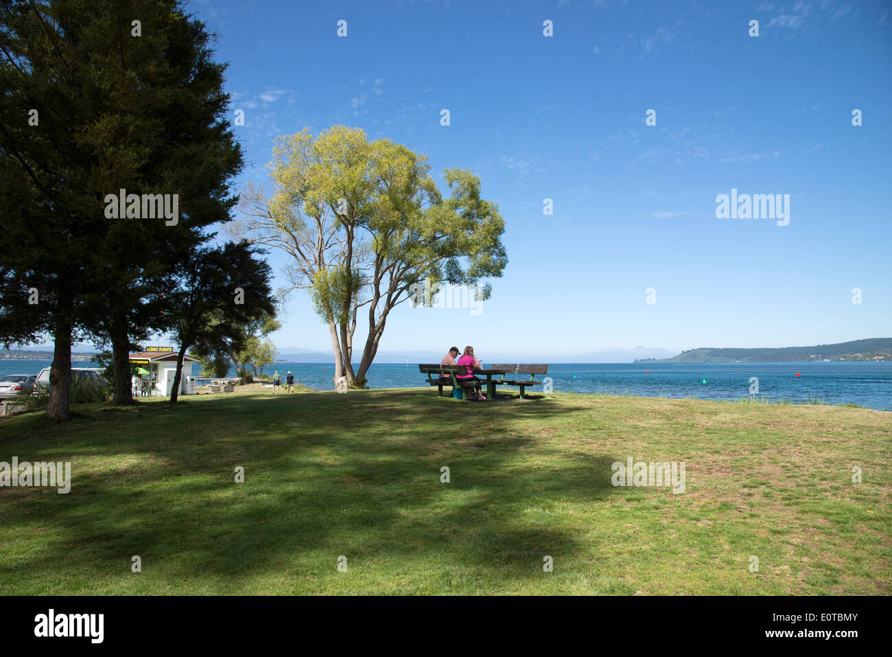 Lake Taupo waterfront landscape North Island New Zealand Stock Photo ...