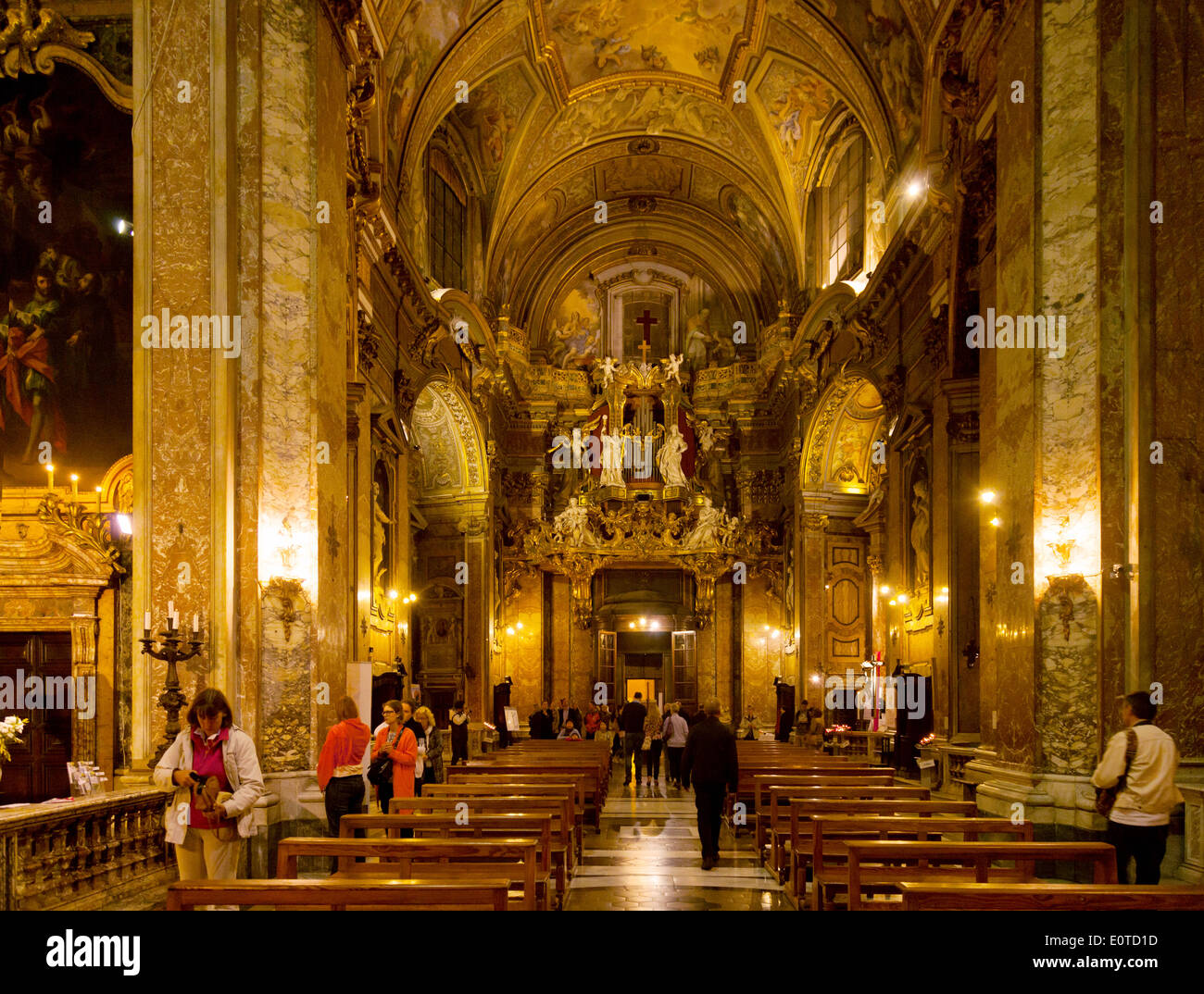 The ornate interior of the Church of St. Mary Magdalene, ( Santa Stock ...