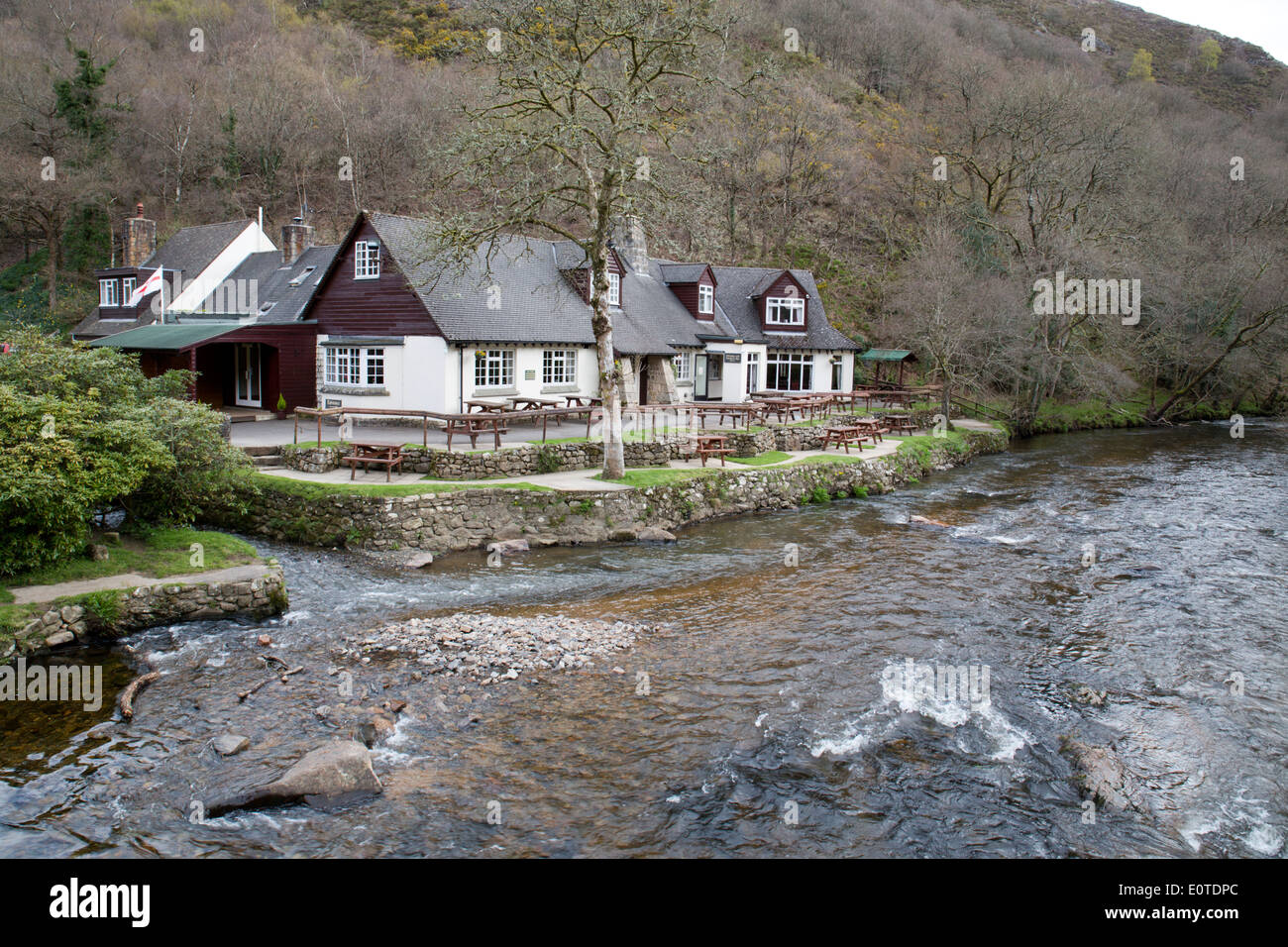 Fingle Bridge; River and Inn; Drewsteignton; Devon; UK Stock Photo - Alamy