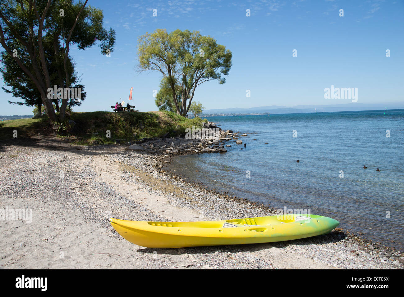 Lake Taupo waterfront landscape North Island New Zealand Stock Photo ...