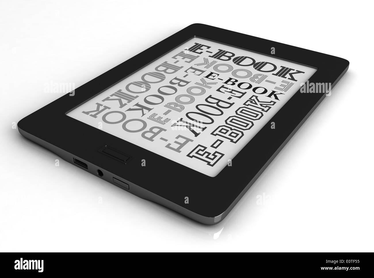 3d render of reader electronic book over white background Stock Photo ...