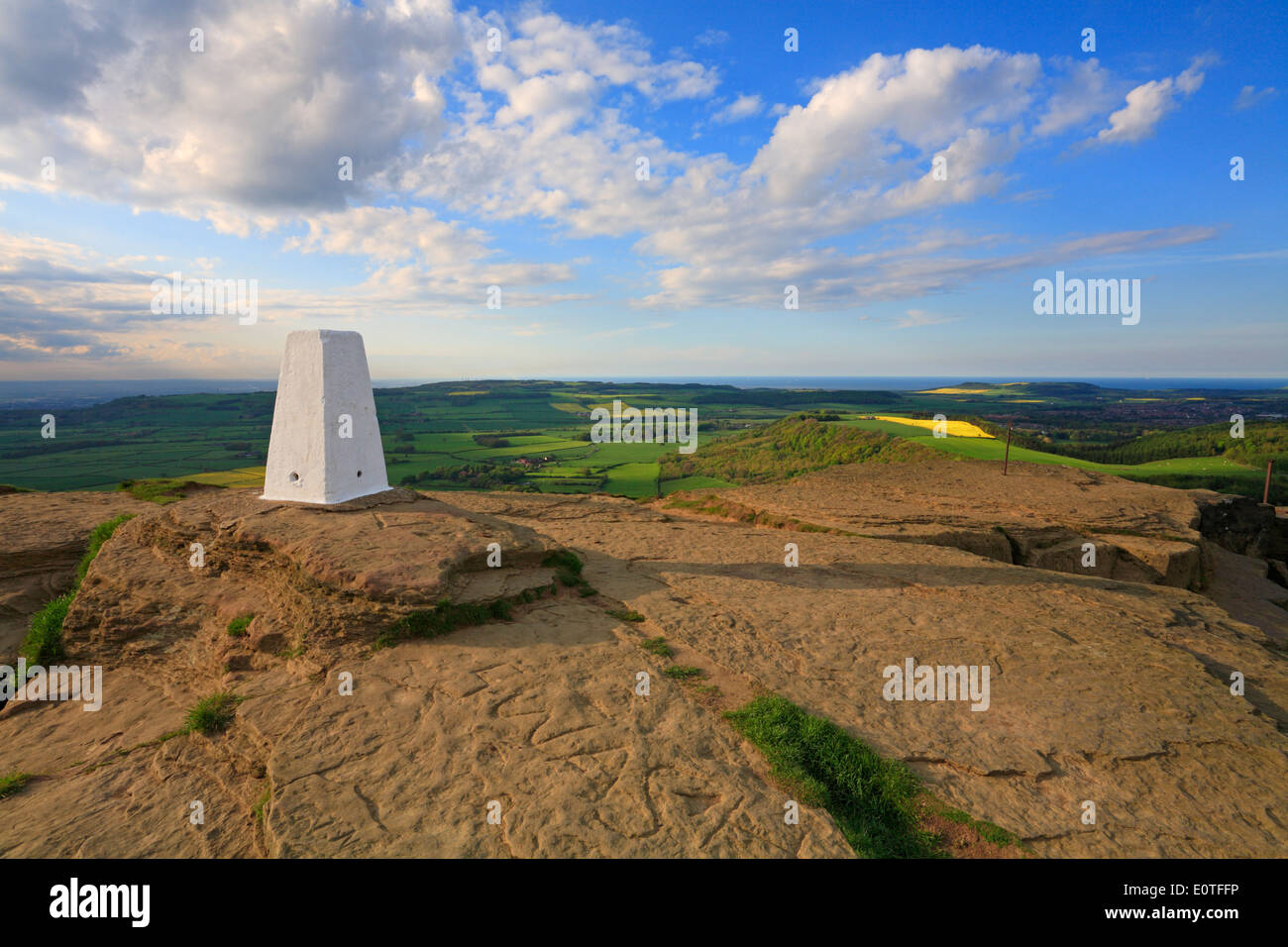 Trig Pillar on Roseberry Topping, Cleveland Way, North Yorkshire, North ...