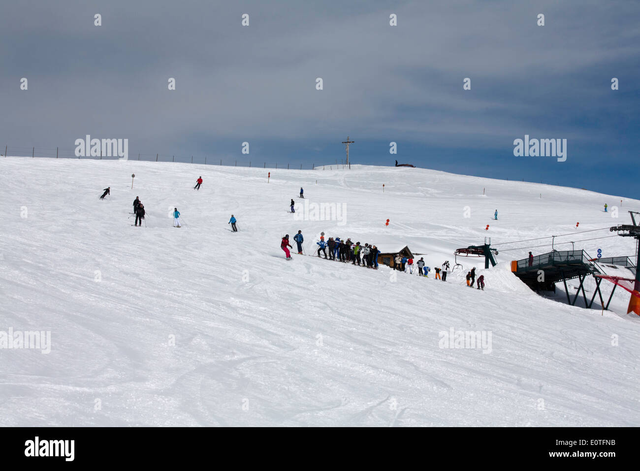 Piste and Chair lift Seceda Col Raiser Selva Val Gardena Dolomites ...