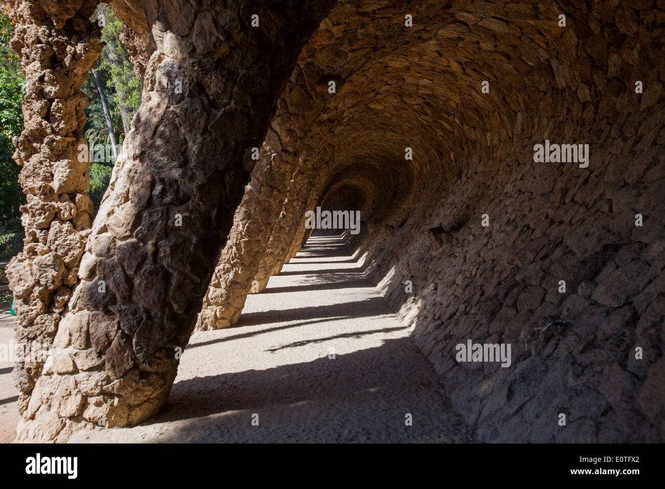Antoni gaudi columns parc guell barcelona hi-res stock photography and ...