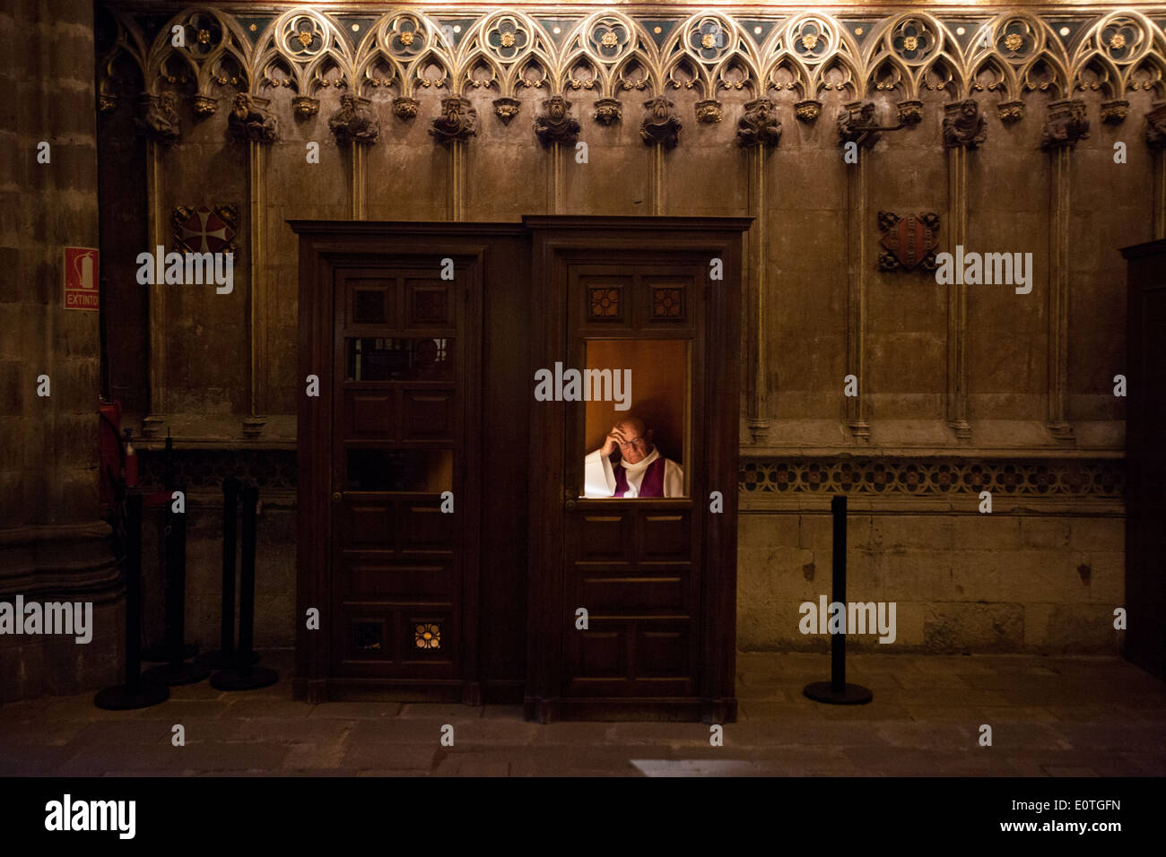 Catholic priest confession hi-res stock photography and images - Alamy