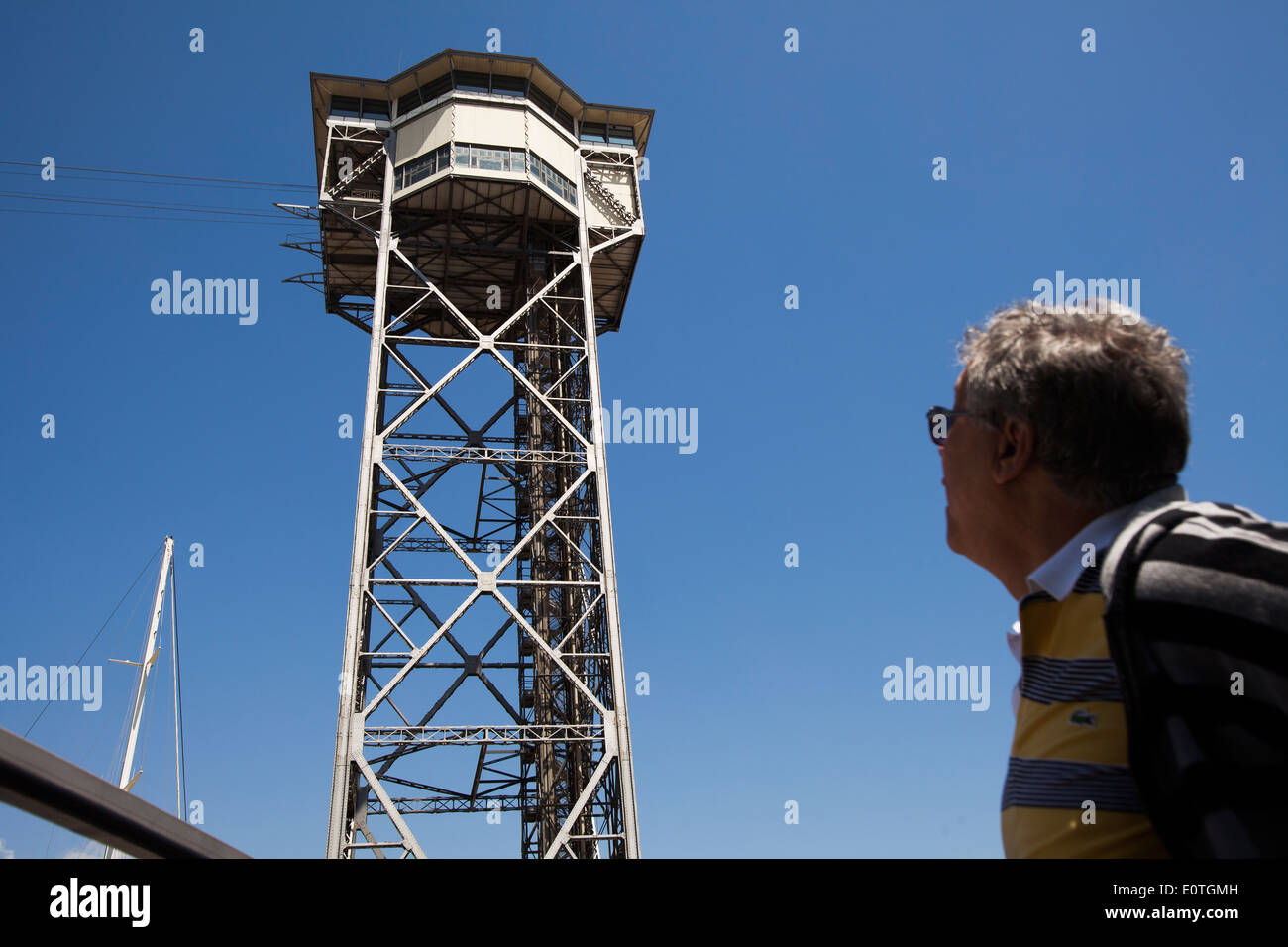 Cablerailway funicular barcelona tower hi-res stock photography and ...