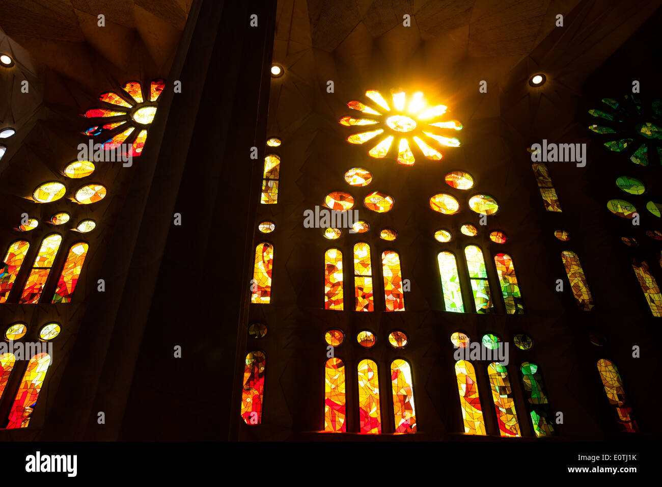 Windows of the Sagrada Familia basilica Stock Photo - Alamy