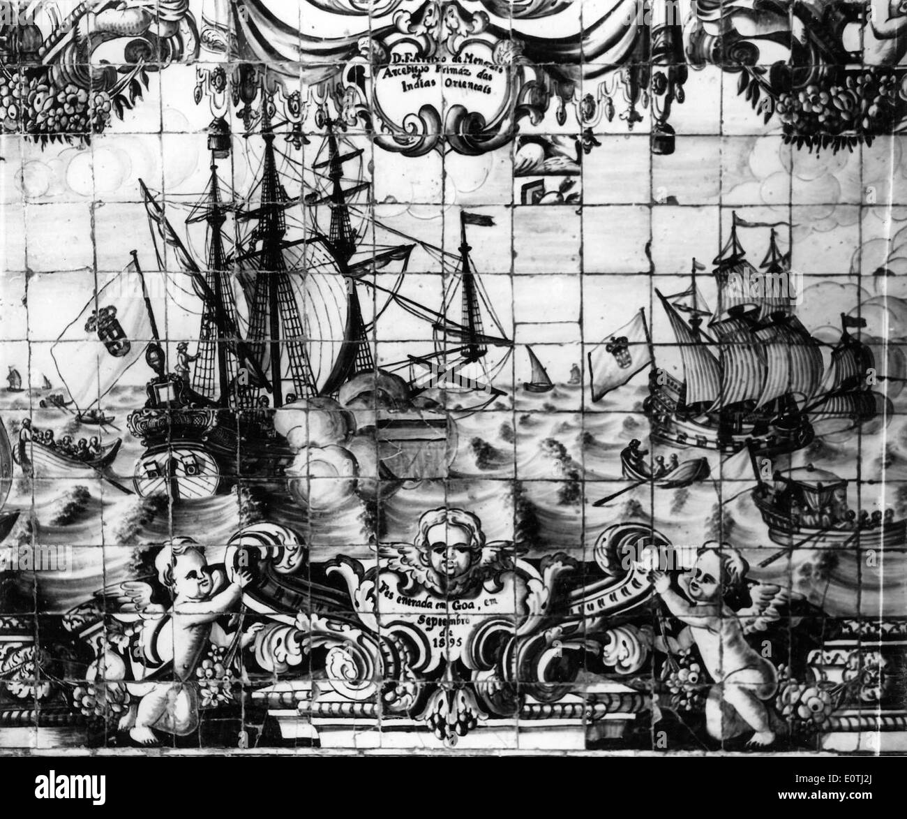 Tile work mosaic Black and White Stock Photos & Images - Alamy