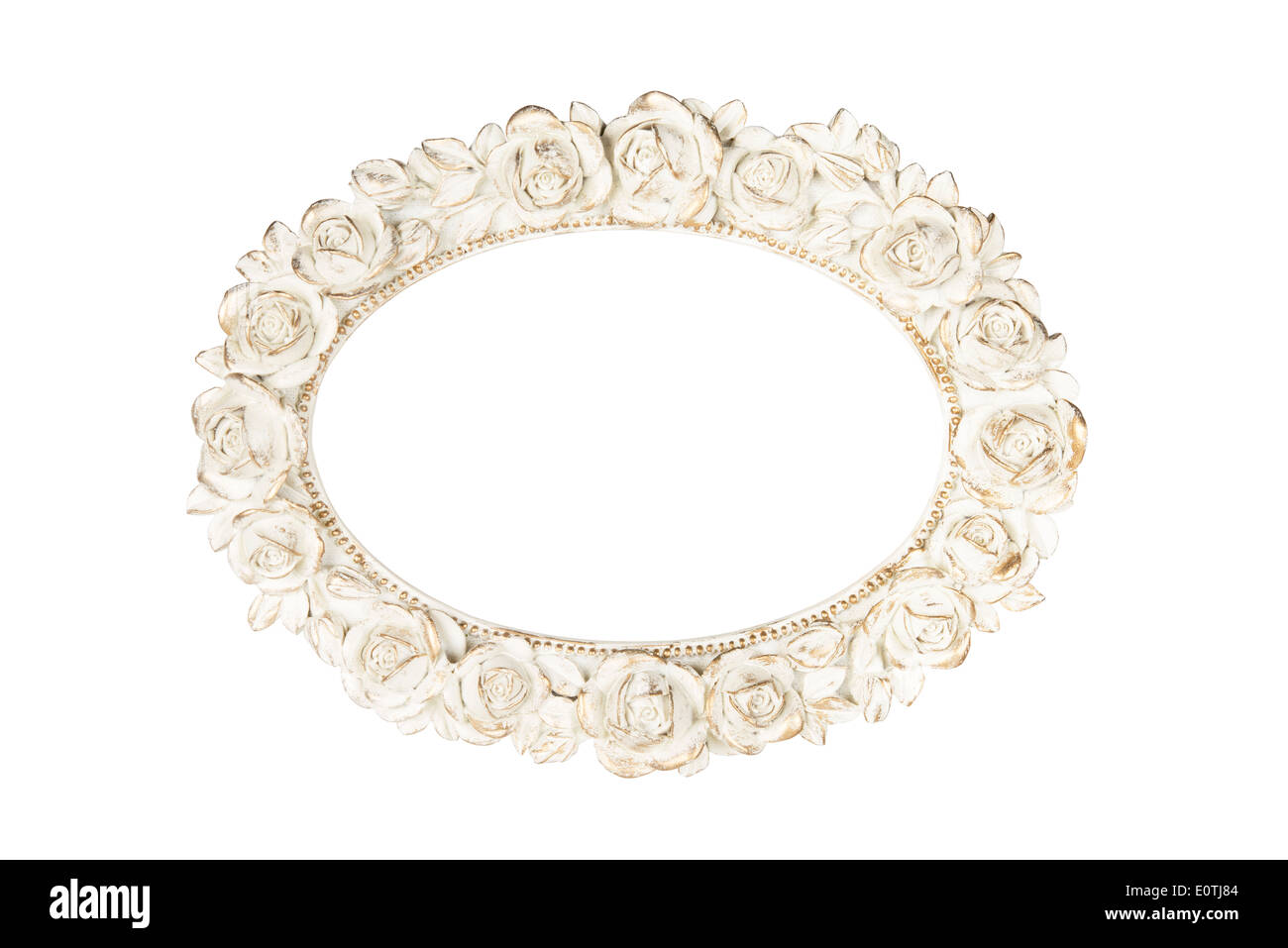 Oval picture frame with rose decor, clipping path included Stock Photo ...