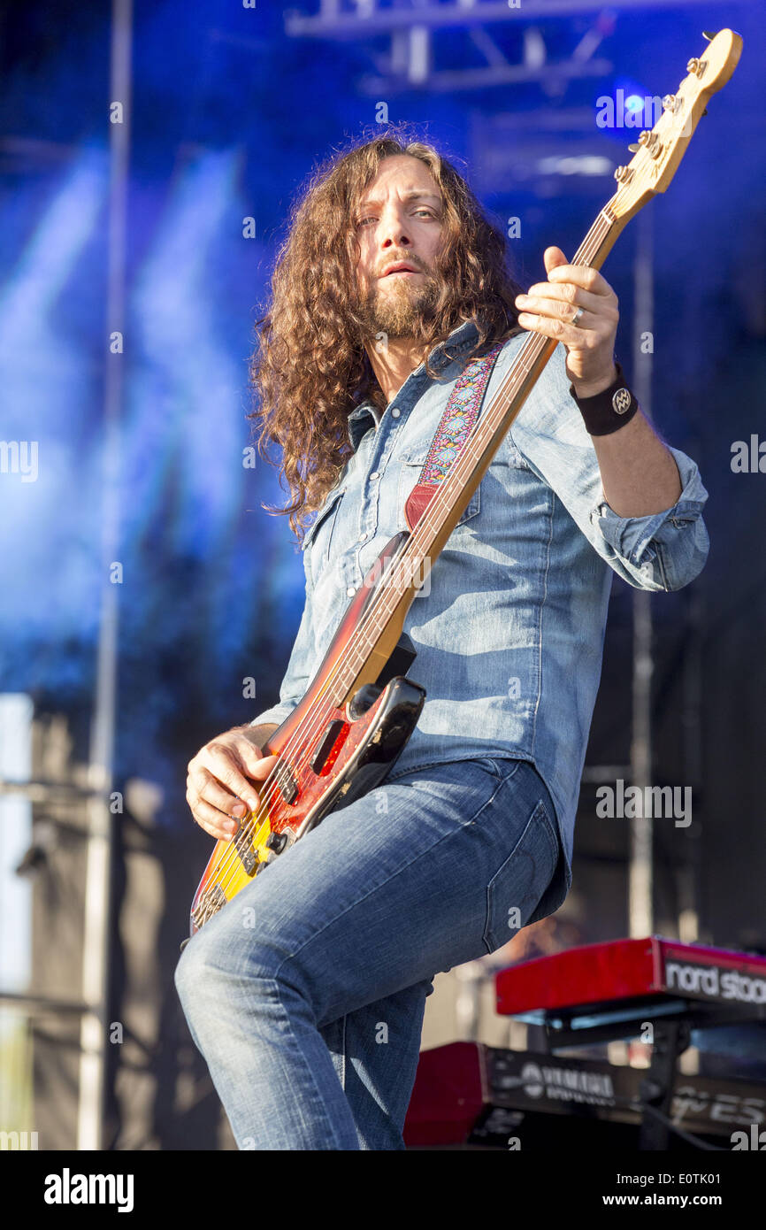 Columbus, Ohio, USA. 18th May, 2014. Bassist MICHAEL DEVIN of Jason ...
