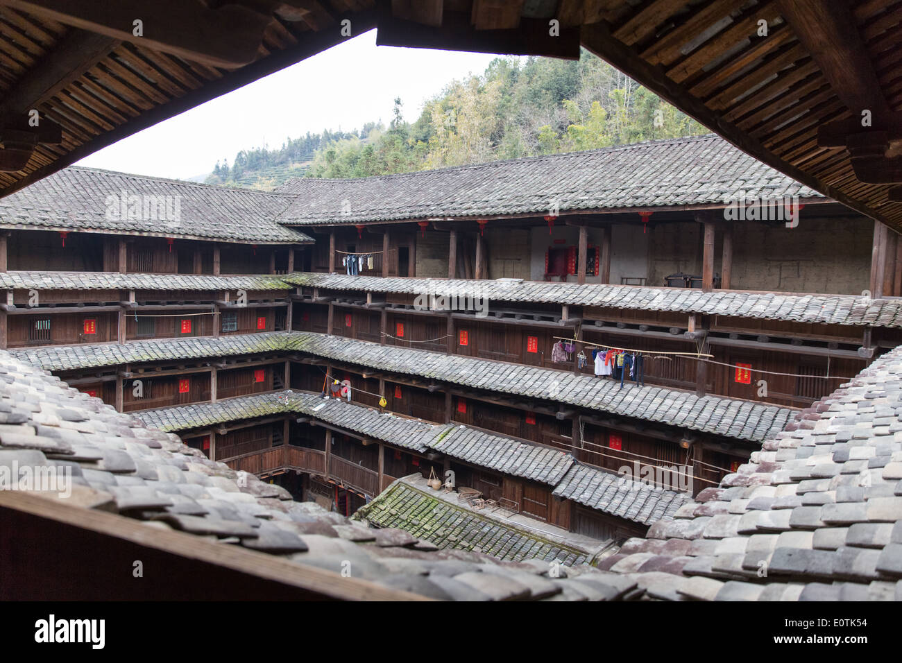 traditional hakka earthen houses in fujian province, china. classified ...