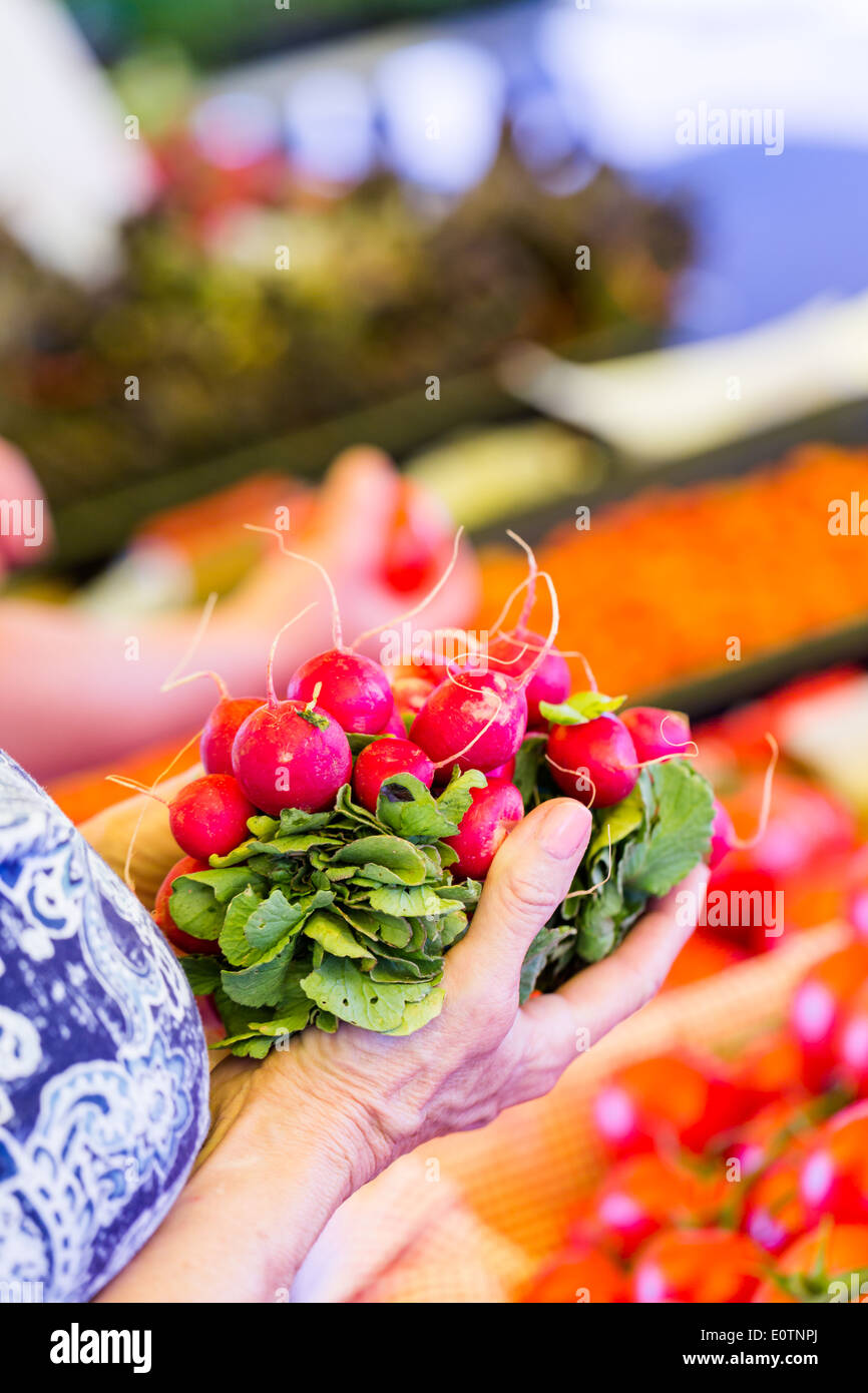 Fresh produce from the local farms at the farmers market Stock Photo ...