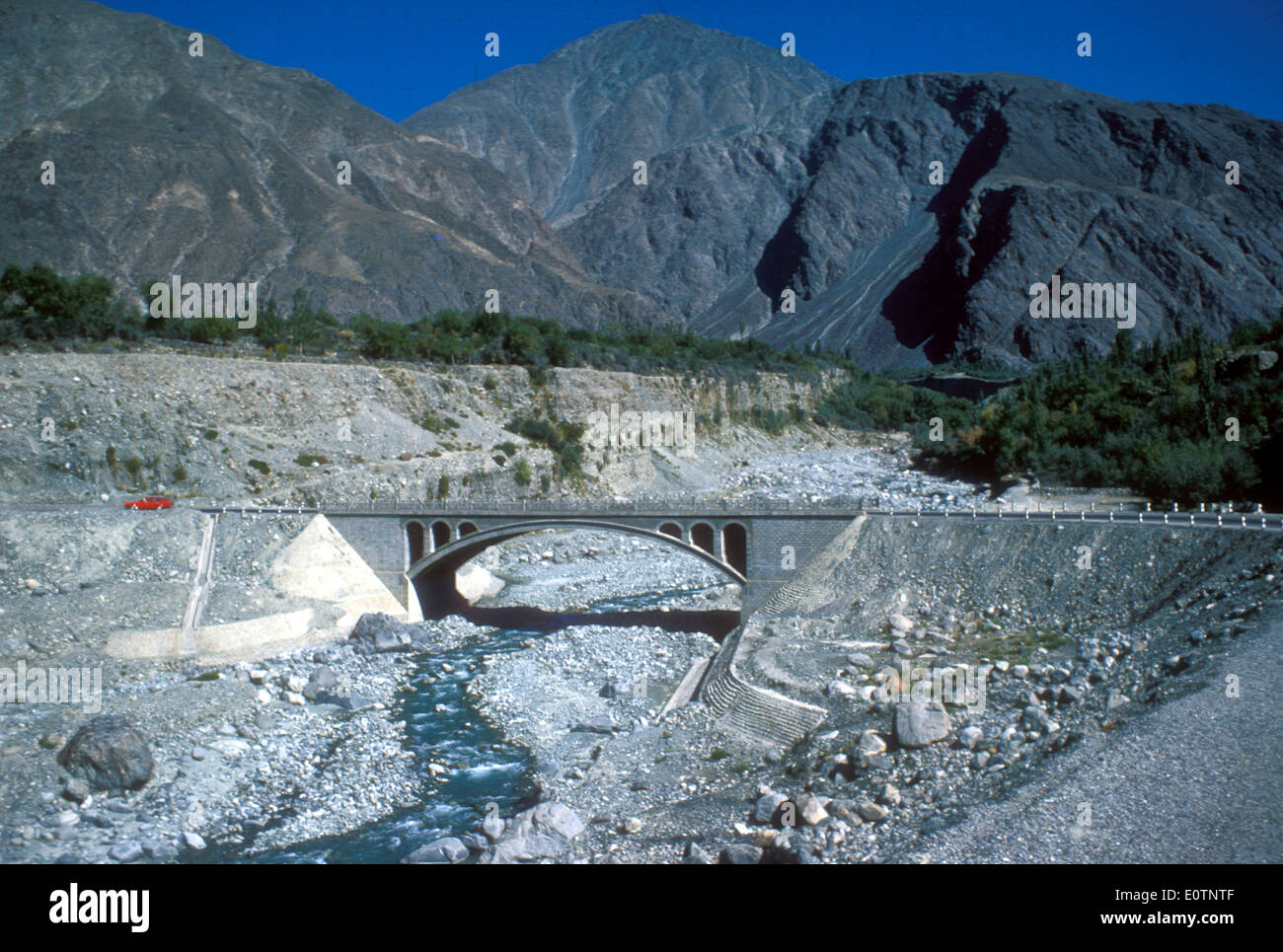 Bridge on the Karakoram Highway, Northern Areas of Pakistan Stock Photo ...