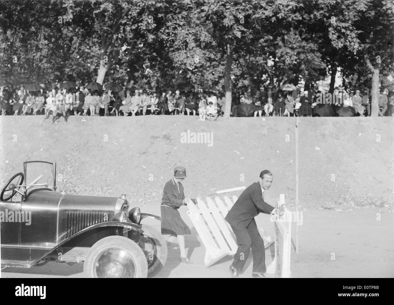 This image captures a 1920s rally in Portugal, highlighting the early ...