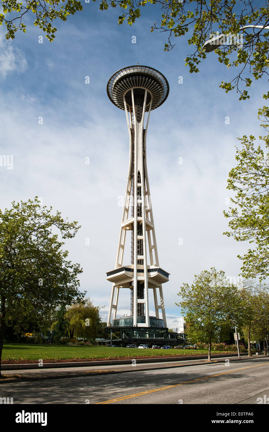 The Space Needle observation tower reaches 605 feet, and remains one of ...