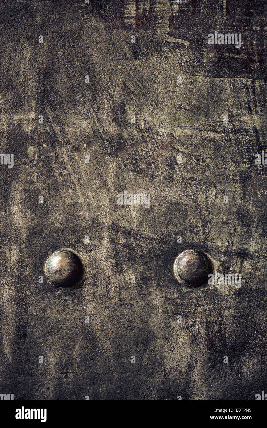 Grunge black metal plate with rivets screws background texture Stock ...